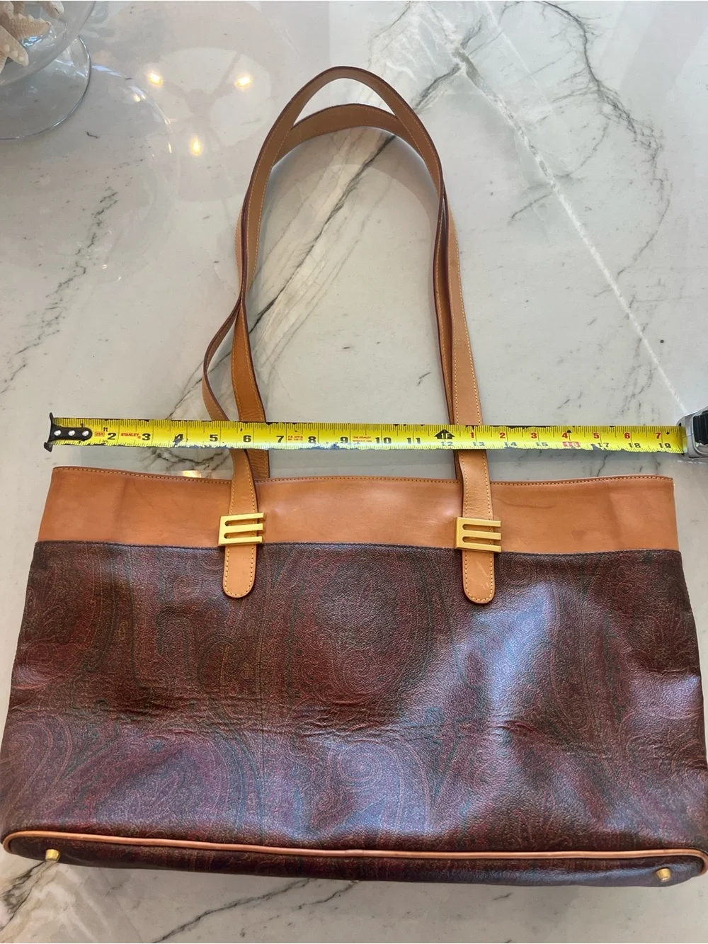 Etro | Bags | Etro Vintage Paisley Tote With Tan Leather Trim | Poshmark